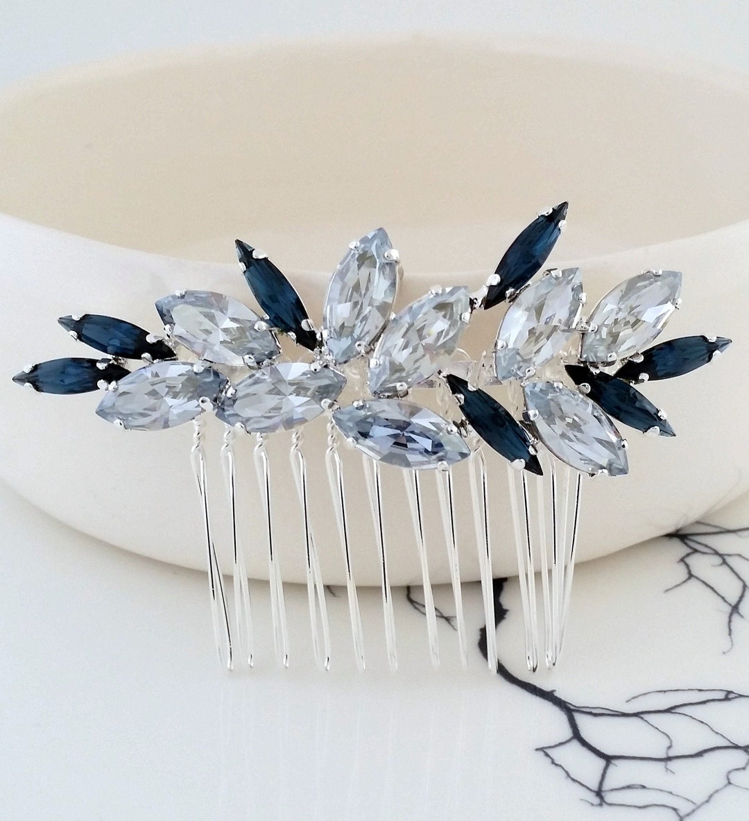 Dusty Blue Hair Comb,bridal Hair Comb,slate Blue Hair Comb,sapphire ...
