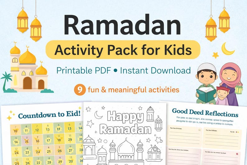 Ramadan Activity Pack for Kids | Islamic Printable Worksheets | Ramadan ...