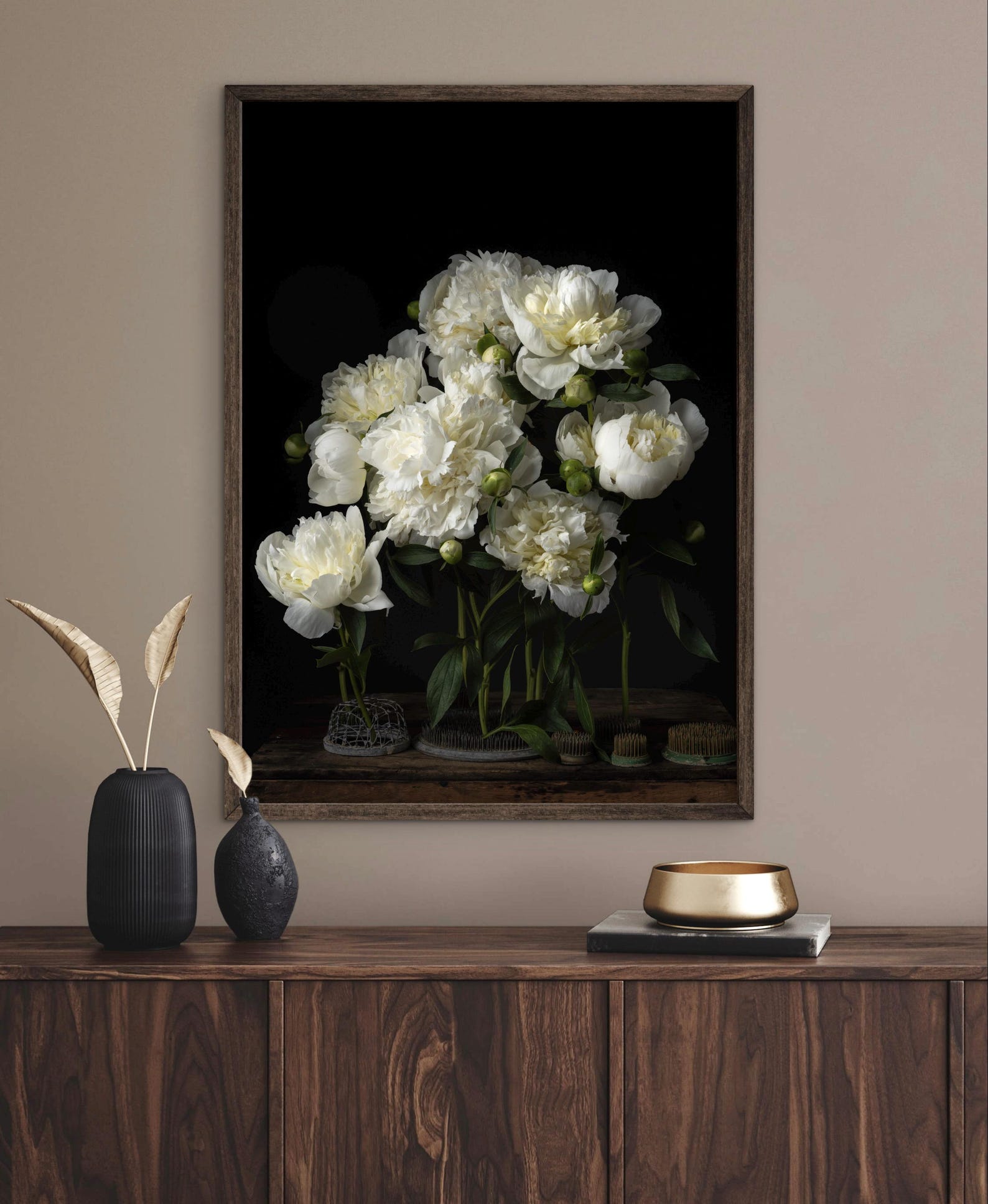 Moody Vintage White Peonies Fine Art Print by Photographer Caroline ...