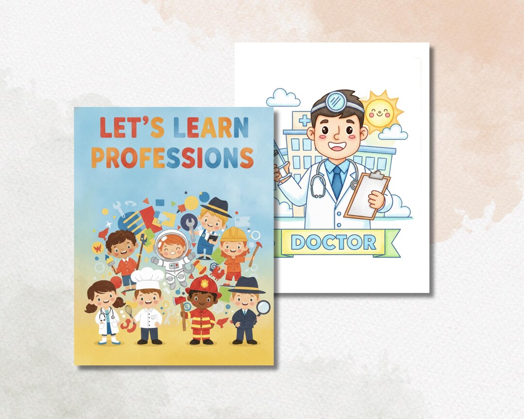 Professions Coloring Book | Educational Job Learning Activity (digital ...