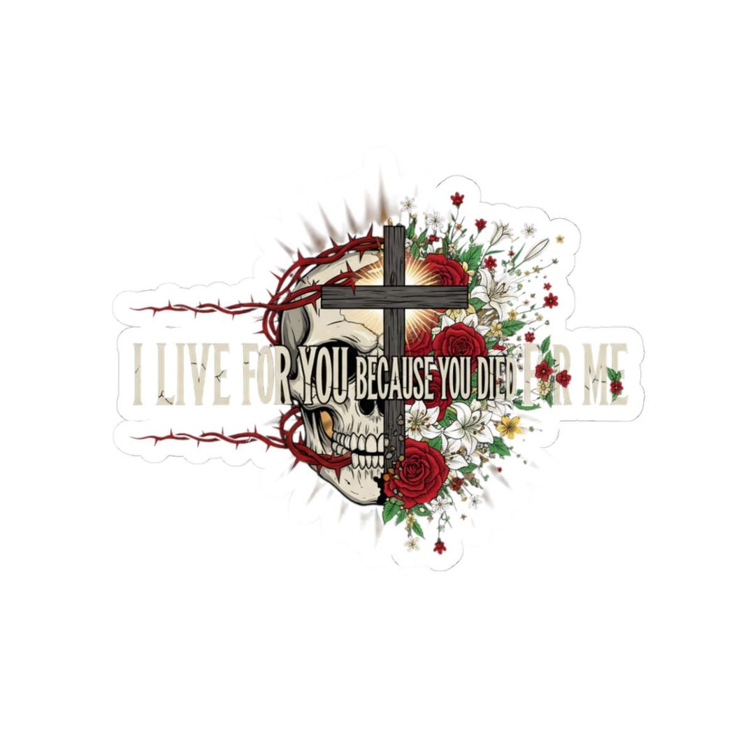 Edgy Self-care Skull Cross Kiss-cut Stickers | Gothic Wellness Quote ...