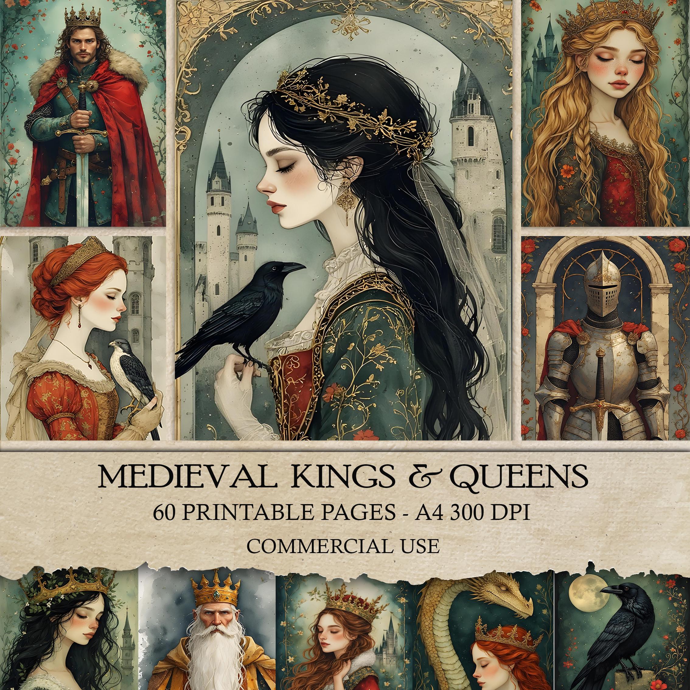 Medieval Kings and Queens Printable, Junk Journal Ephemera - Etsy UK