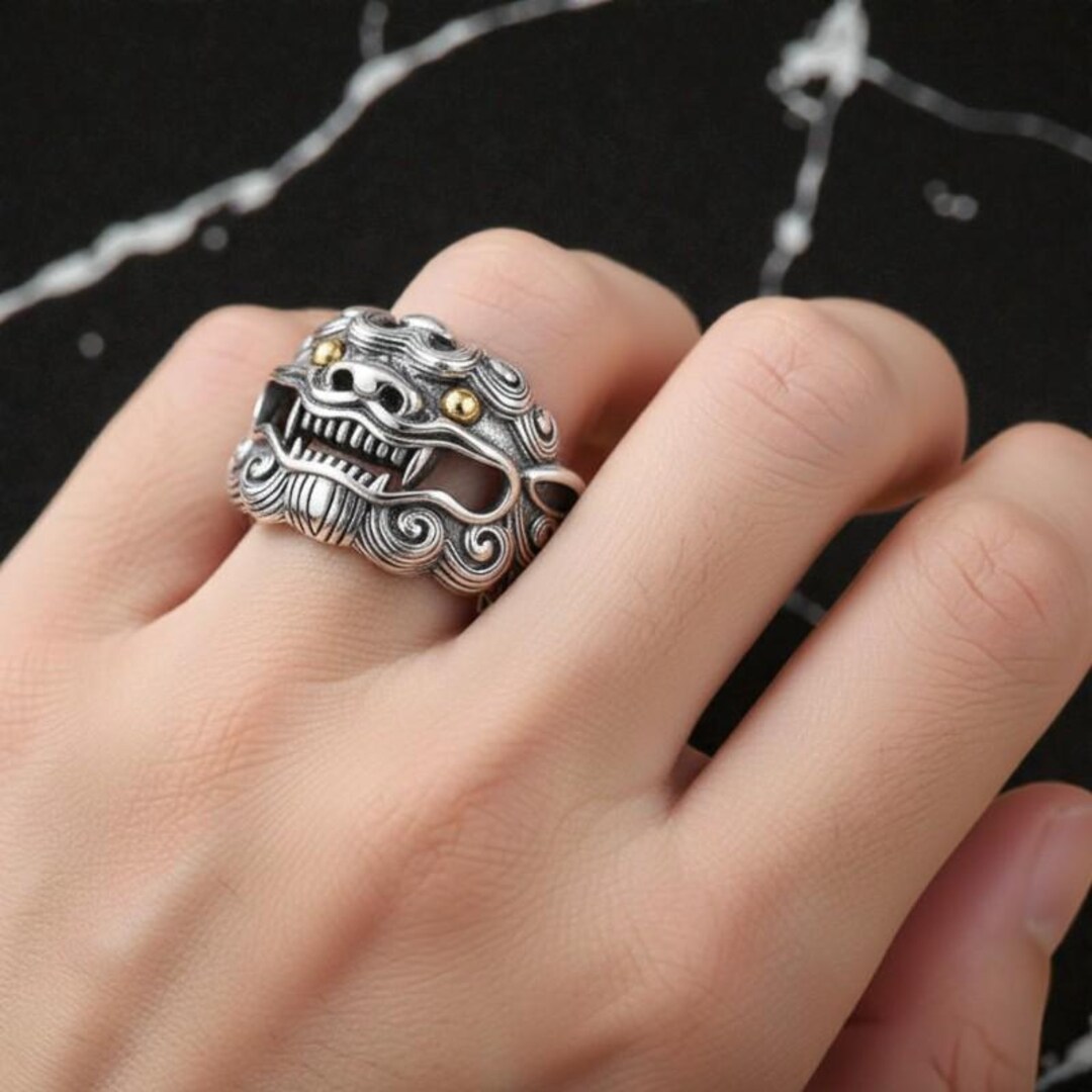 Gothic God Ring – Dark Fantasy Statement Ring – Unisex Adjustable ...