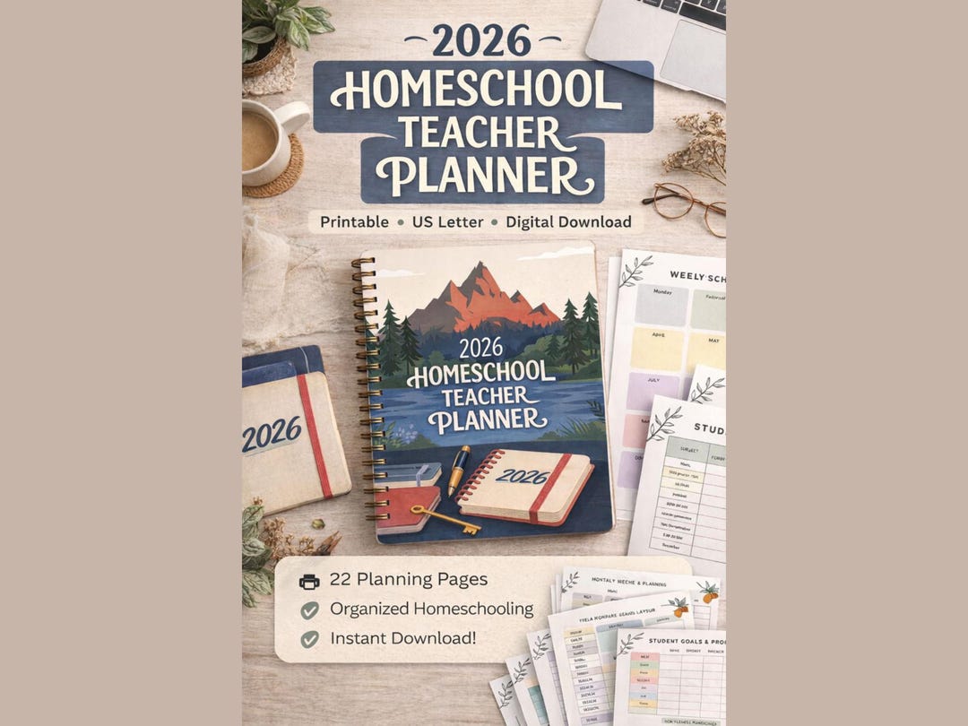 2026 Home School Teacher Planner, Organiser, Digital Download, Print at ...