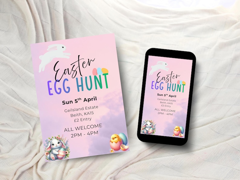 Easter Egg Hunt Invitation, Easter Party Invite, Digital Download ...