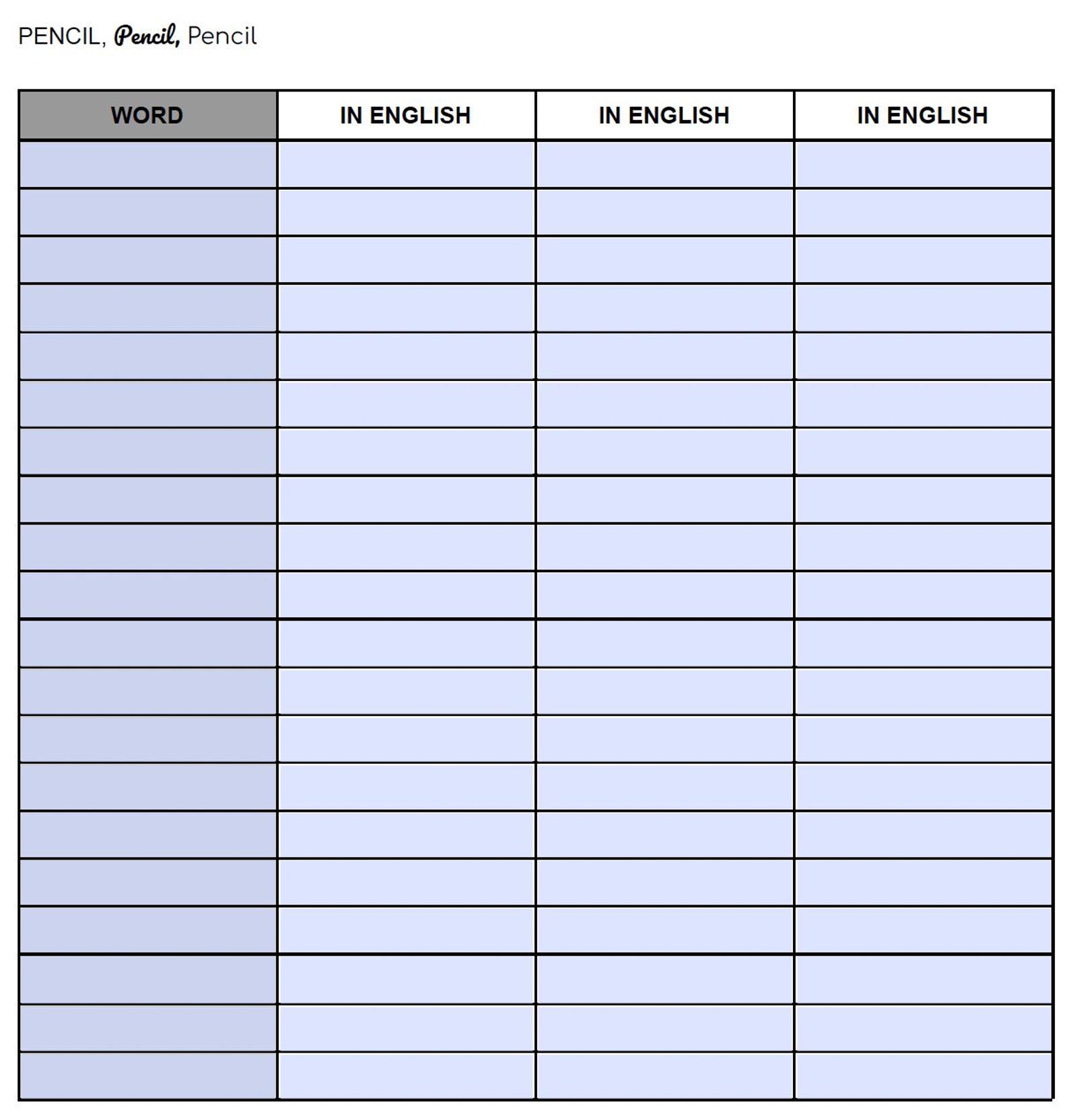 School Vocabulary - Vocabulary List & Exercises - Module 1, Unit 1 - Etsy