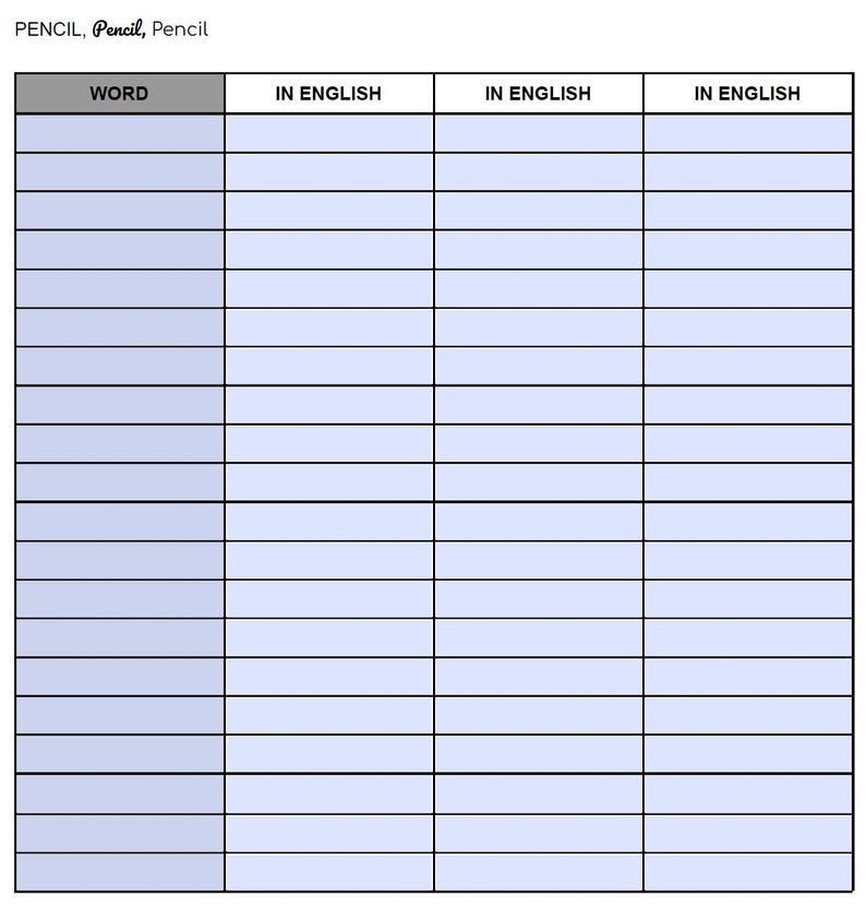 School Vocabulary - Vocabulary List & Exercises - Module 1, Unit 1 - Etsy