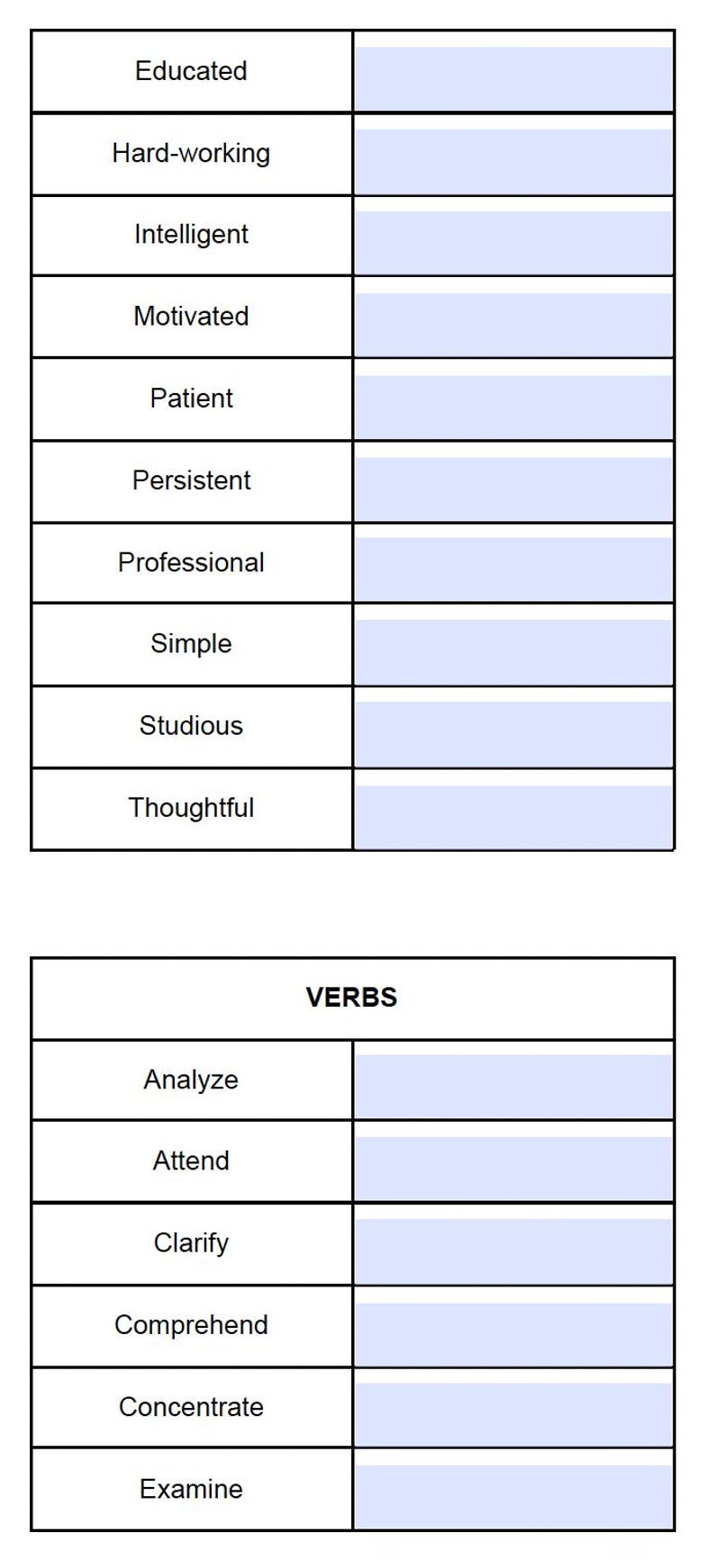 School Vocabulary - Vocabulary List & Exercises - Module 1, Unit 1 - Etsy