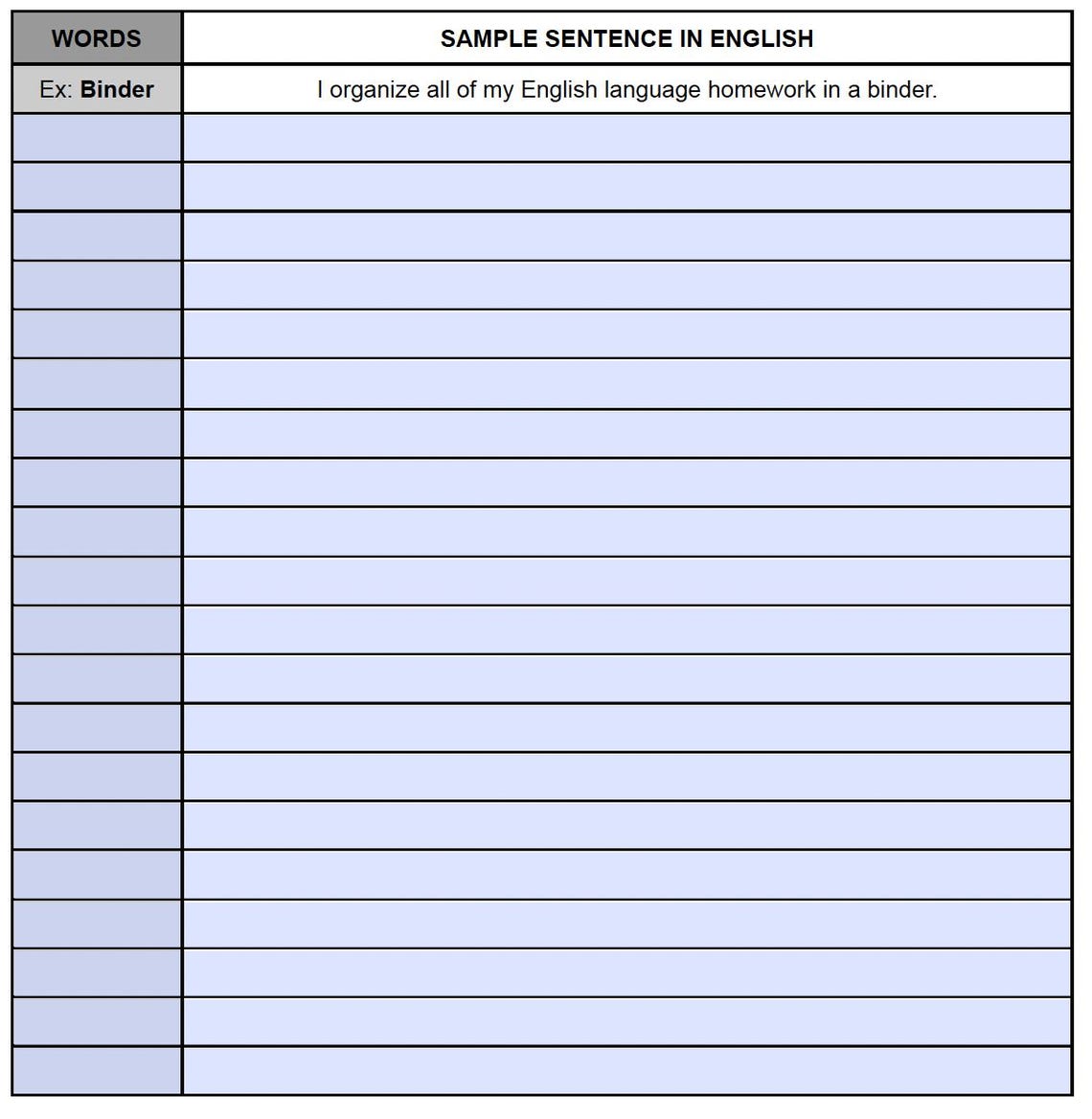 School Vocabulary - Vocabulary List & Exercises - Module 1, Unit 1 - Etsy