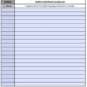 School Vocabulary - Vocabulary List & Exercises - Module 1, Unit 1 - Etsy