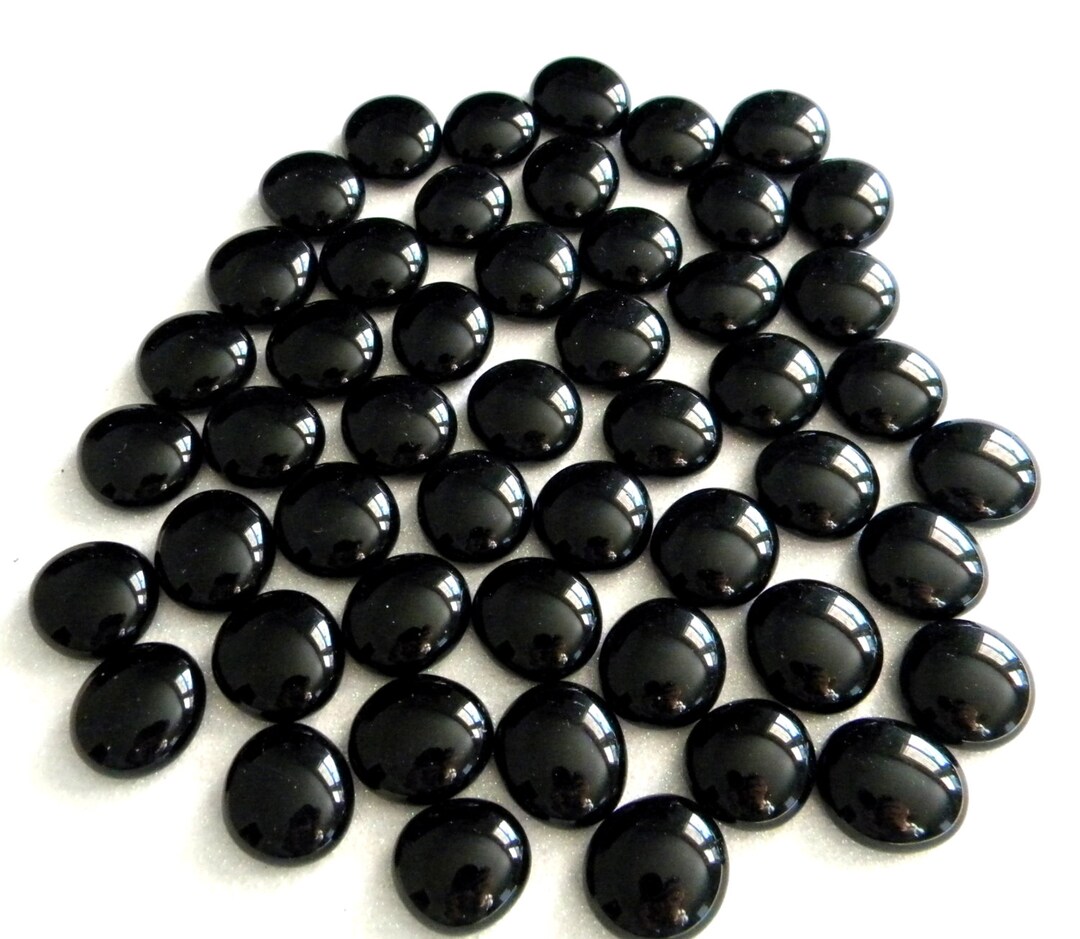 25 BLACK Flat Glass Gems - Mosaic/wedding/floral/candle Displays/vase ...