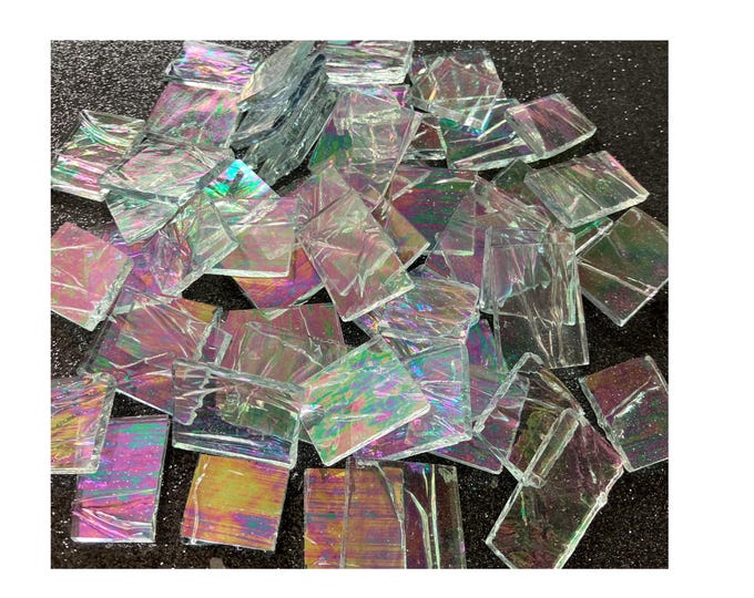 CLEAR Iridescent Crinkle Stained Glass 50 Pieces - Etsy