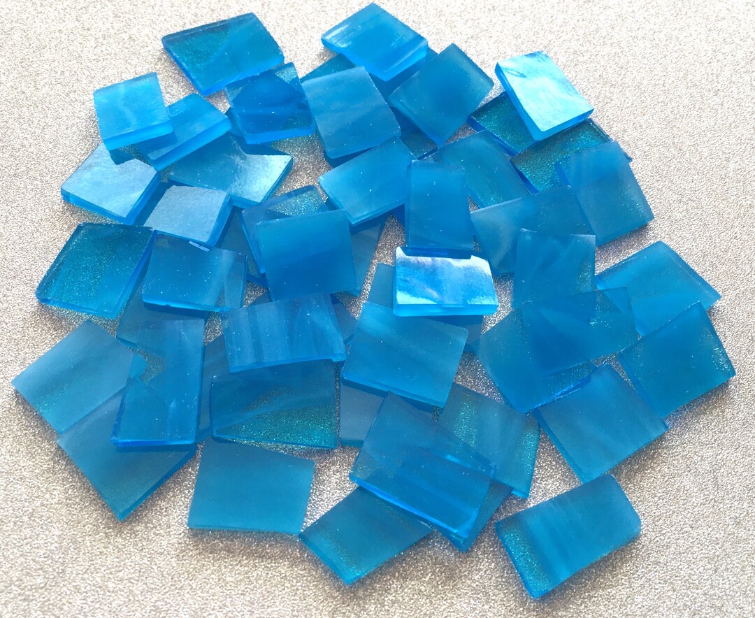 AZURE BLUE Wispy Stained Glass - 50 Pieces - Etsy