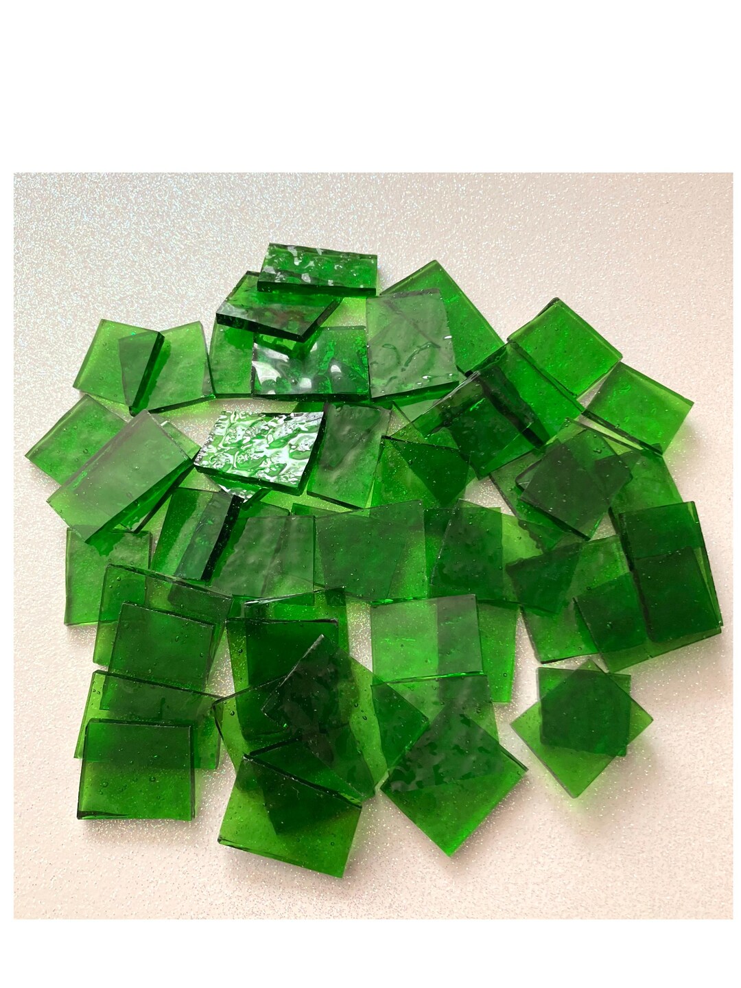 Transparent GREEN Bumpy Stained Glass 50 Pieces - Etsy