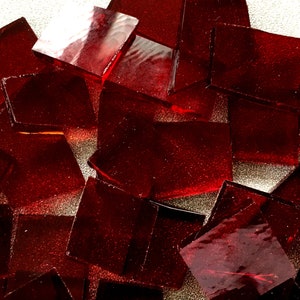 DARK RED Semi-transparent Stained Glass 50 Pieces | Etsy
