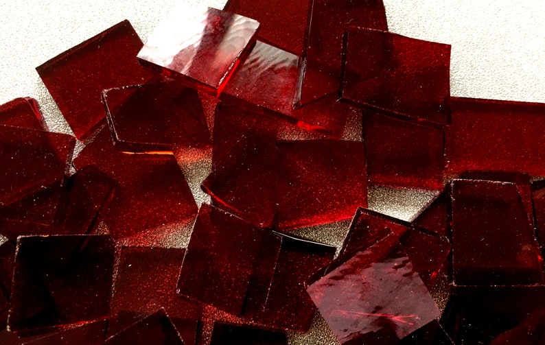 DARK RED Semi-transparent Stained Glass 50 Pieces | Etsy