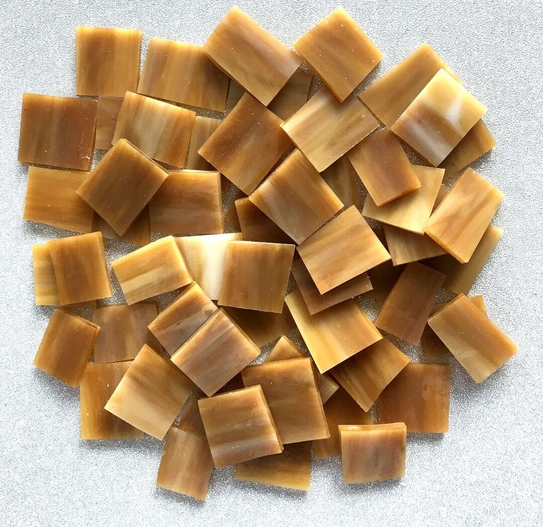 Shades of AMBER BROWN Streaky Stained Glass - 50 Pieces - Etsy