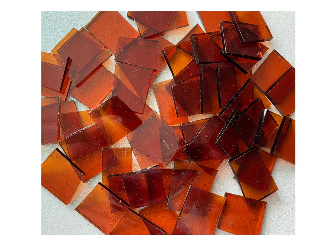 AMBER BROWN Transparent Stained Glass - 50 Pieces - Etsy