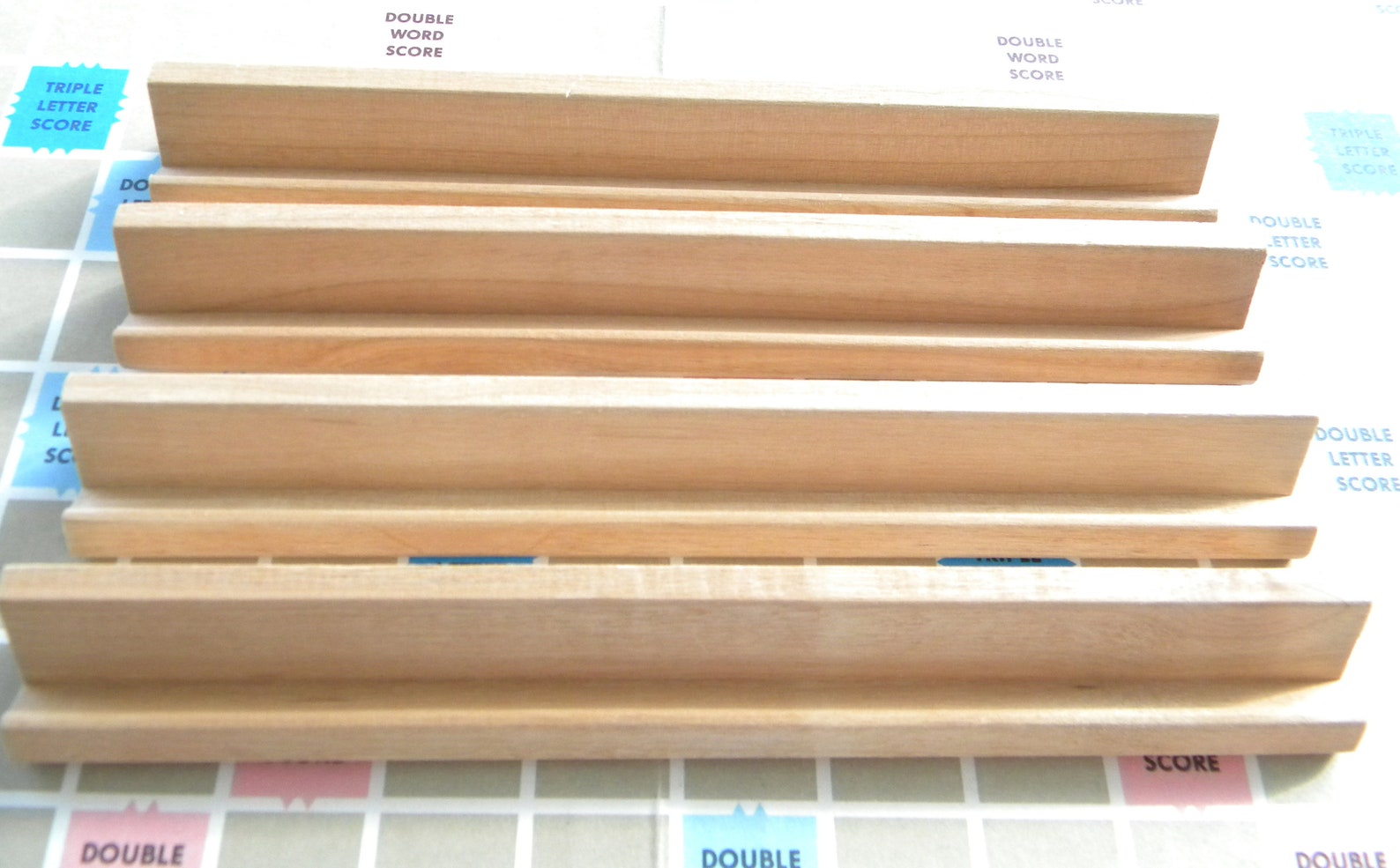 4 Newer SCRABBLE Tile Letter Holders Racks | Etsy