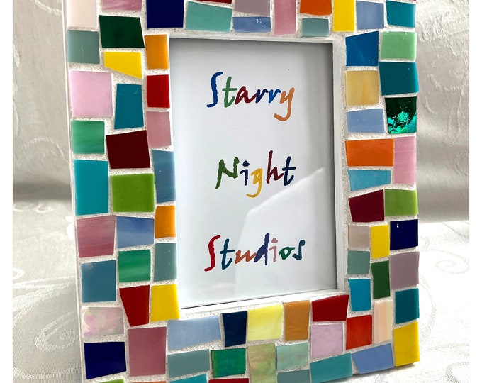 MULTI-COLOR Stained Glass Mosaic Frame - Etsy