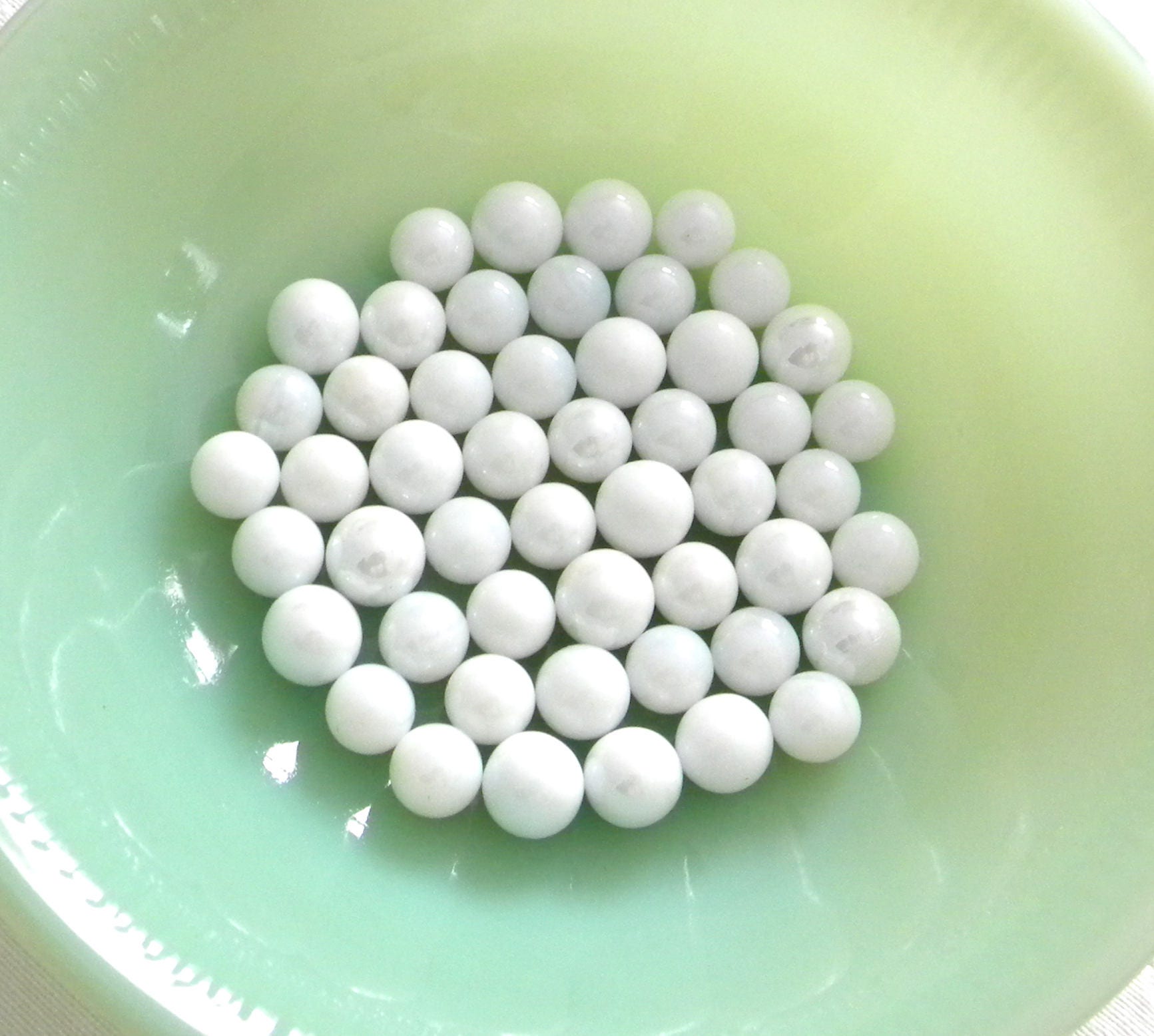50 White Glass Pearls for Crafts - Mosaic Supplies/floral/wedding ...