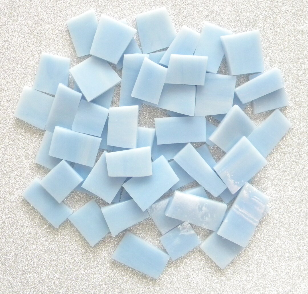Light BLUE Streaky Stained Glass - 50 Pieces - Etsy