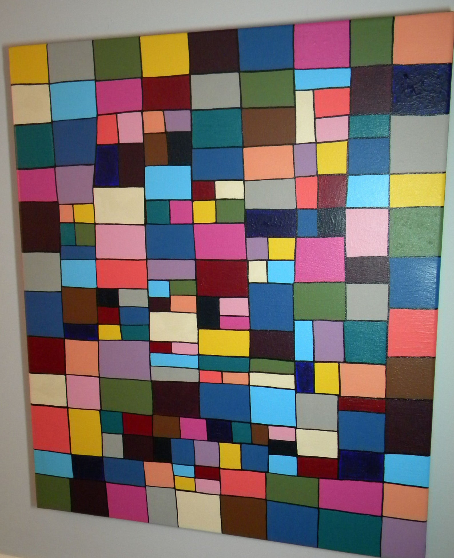Original Abstract Acrylic Painting - JEWEL MOSAIC - 20 X 24 - Etsy