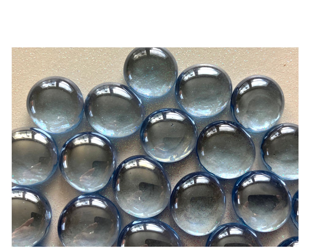 Light BLUE Glass Gems Half Marbles/cabochons/glass Nuggets 25 Gems - Etsy