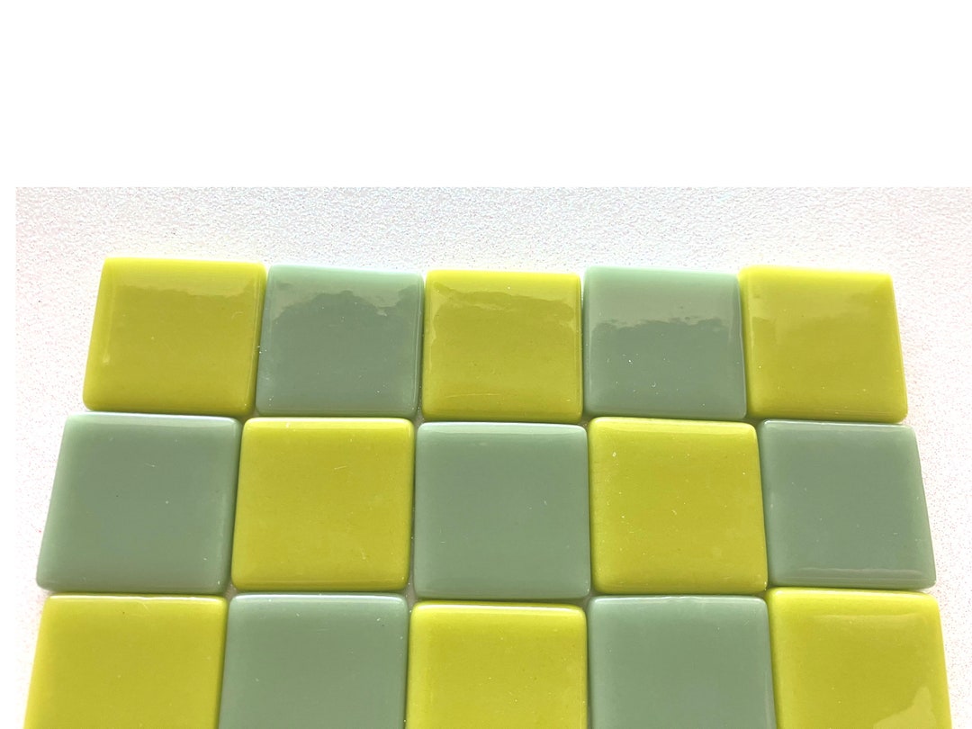 20 Square GREEN Glass Gems for Crafts - Etsy