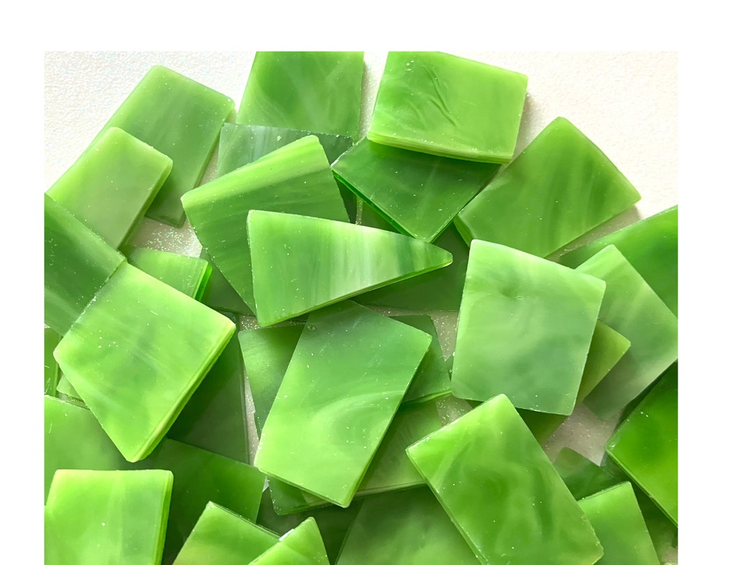 GRASS GREEN Wispy Stained Glass - 50 Pieces - Etsy