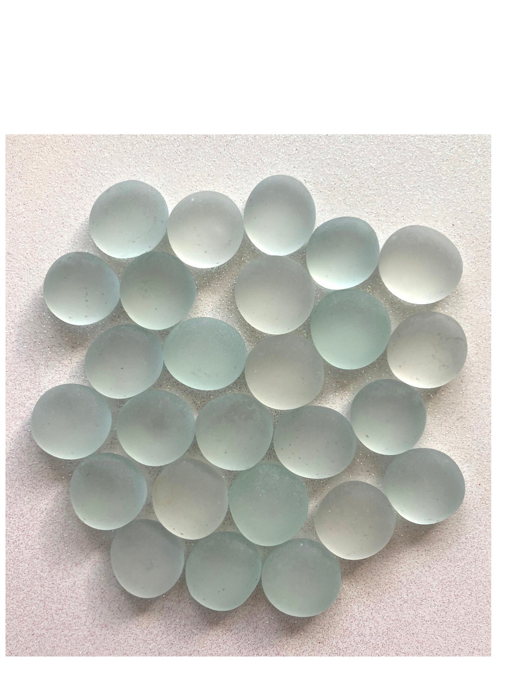 25 LIGHT AQUA Frosted Glass Gems Medium Size Half Marbles - Etsy