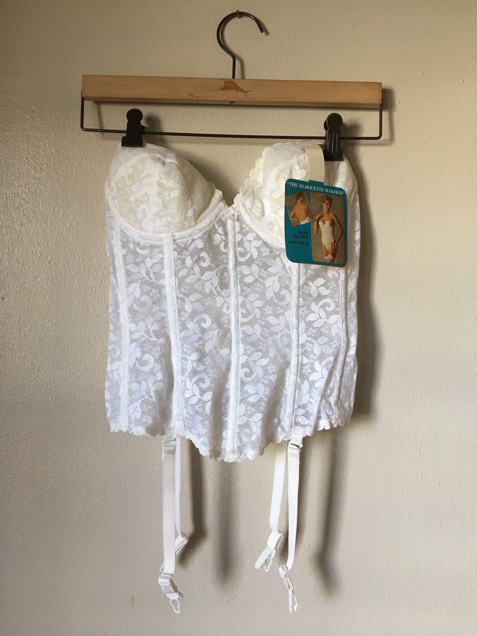 1980s Bustier Corset White Lace Garter Full Body Lingerie Deep | Etsy