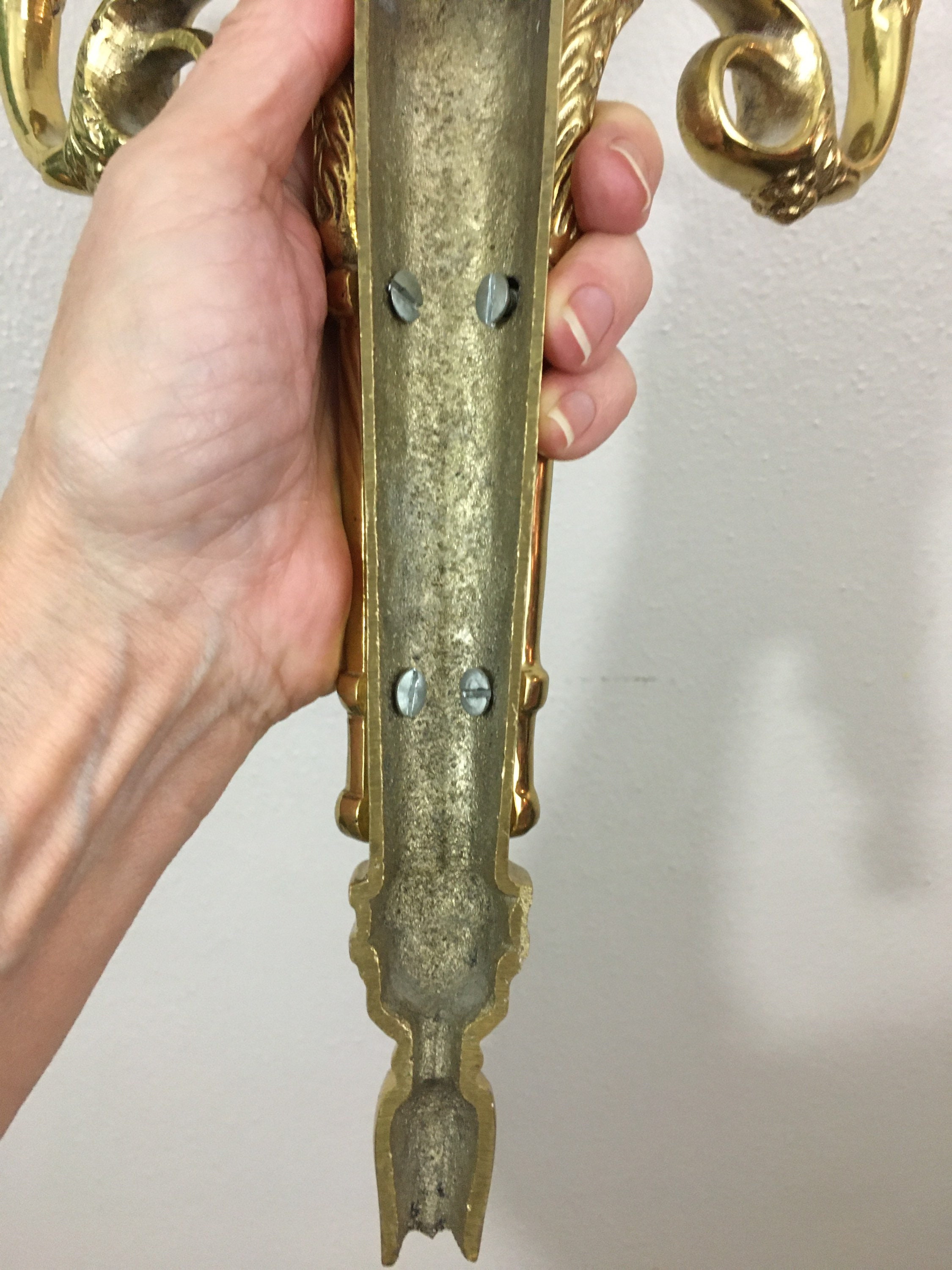 Antique Cast Brass Candle Sconce French Louis XVI Style Top Center Urn ...