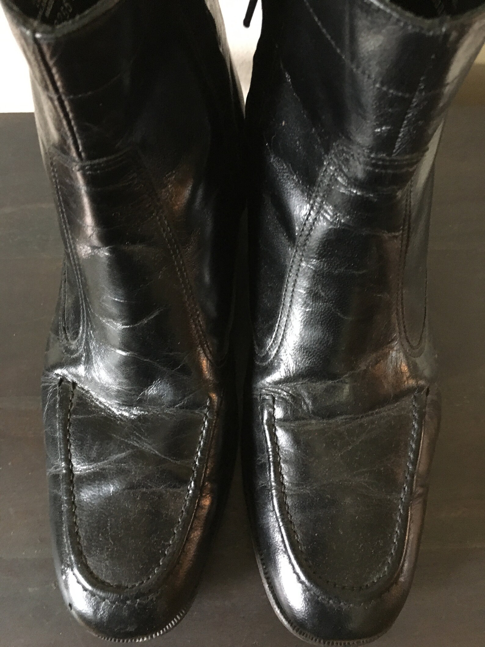Vintage 80s/90s Leather Boots Florsheim Black Beatle Boot Design Mod ...