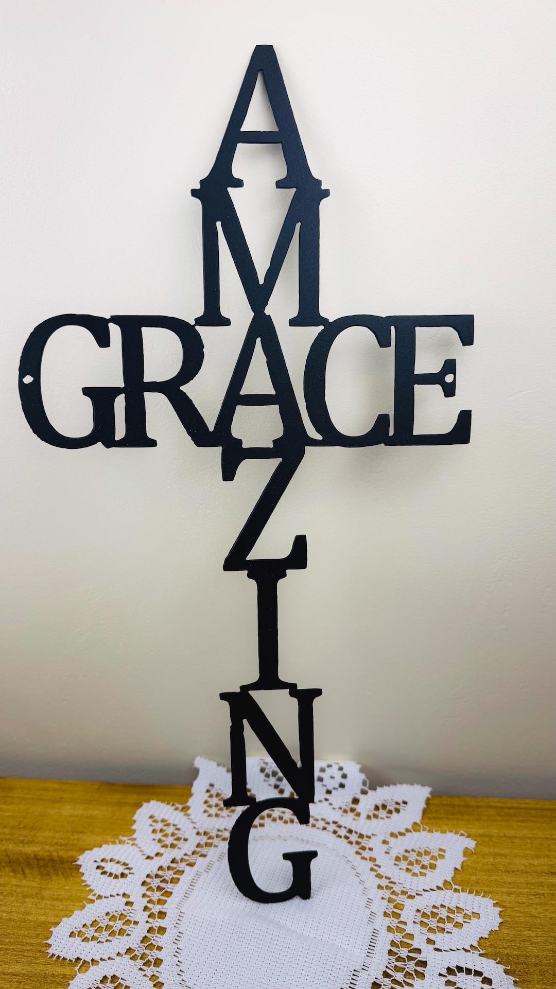 Amazing Grace Cross, Steel, Powder Coated, Jesus, Christian, Religious ...