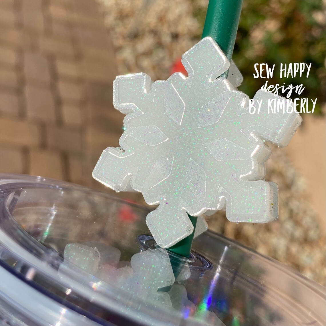 Snowflake Straw Topper Choice of Color - Etsy