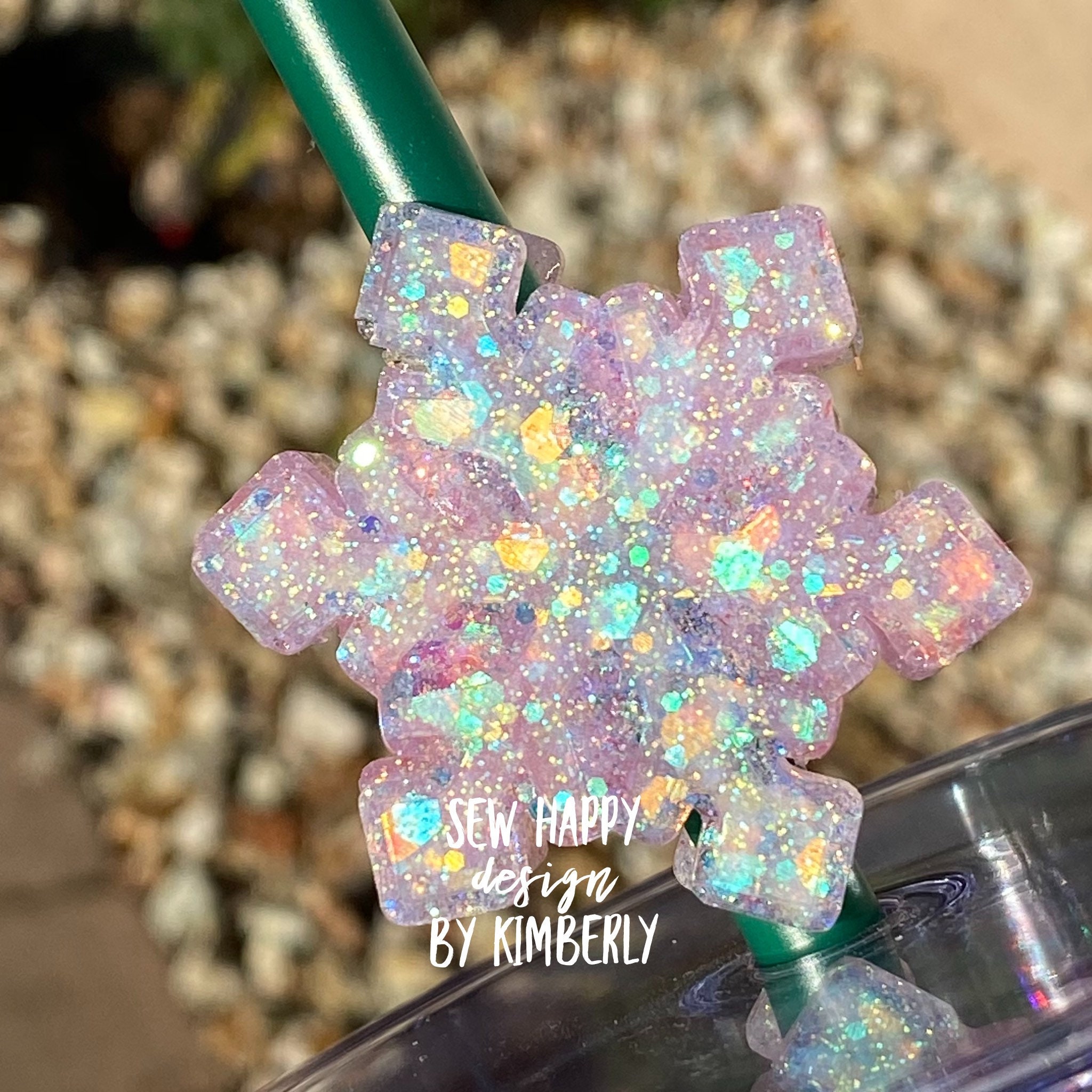 Snowflake Straw Topper Choice of Color - Etsy