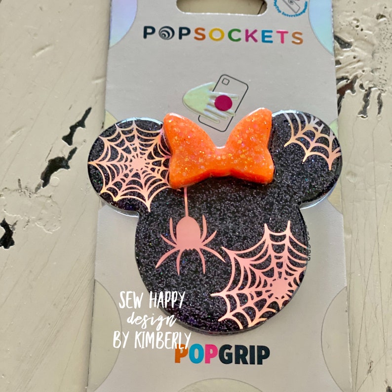Spider Minnie Inspired Phone Grip or Badge Reel | Etsy