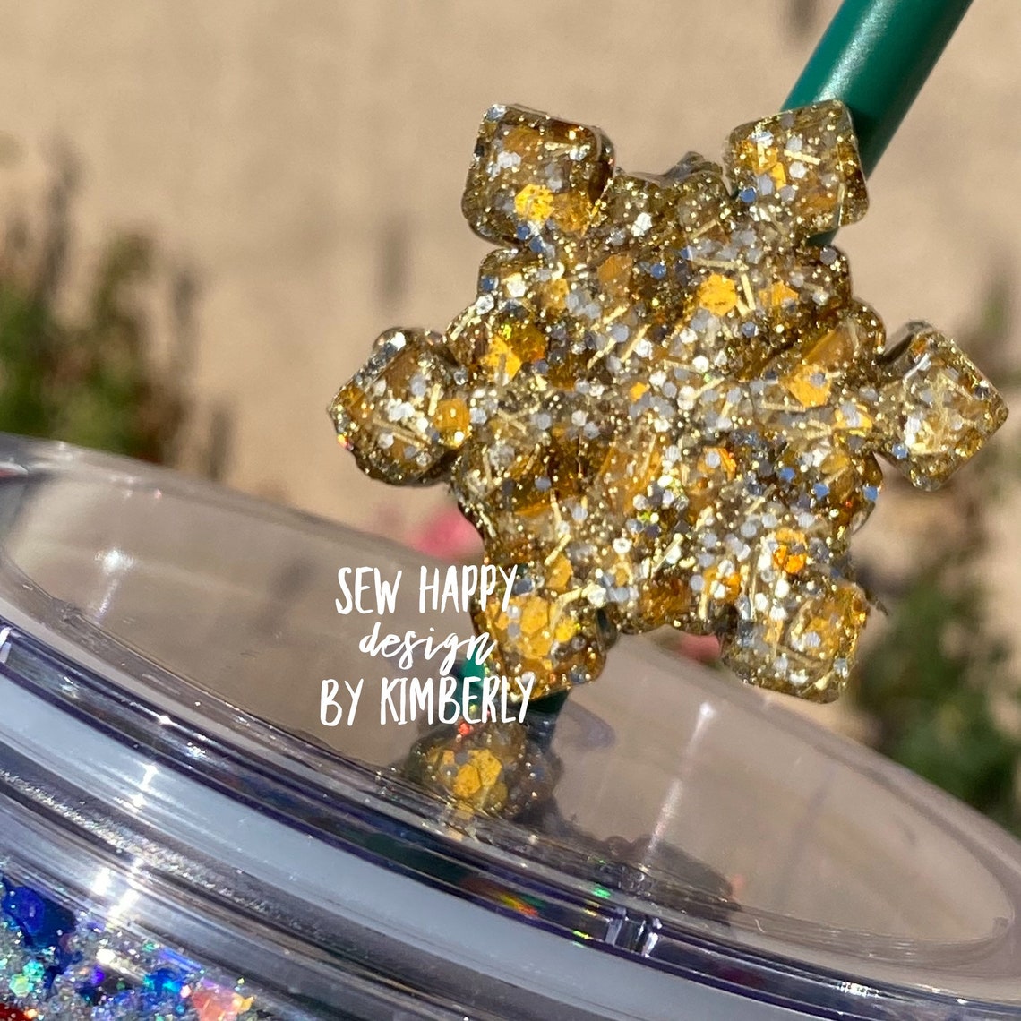 Snowflake Straw Topper Choice of Color - Etsy