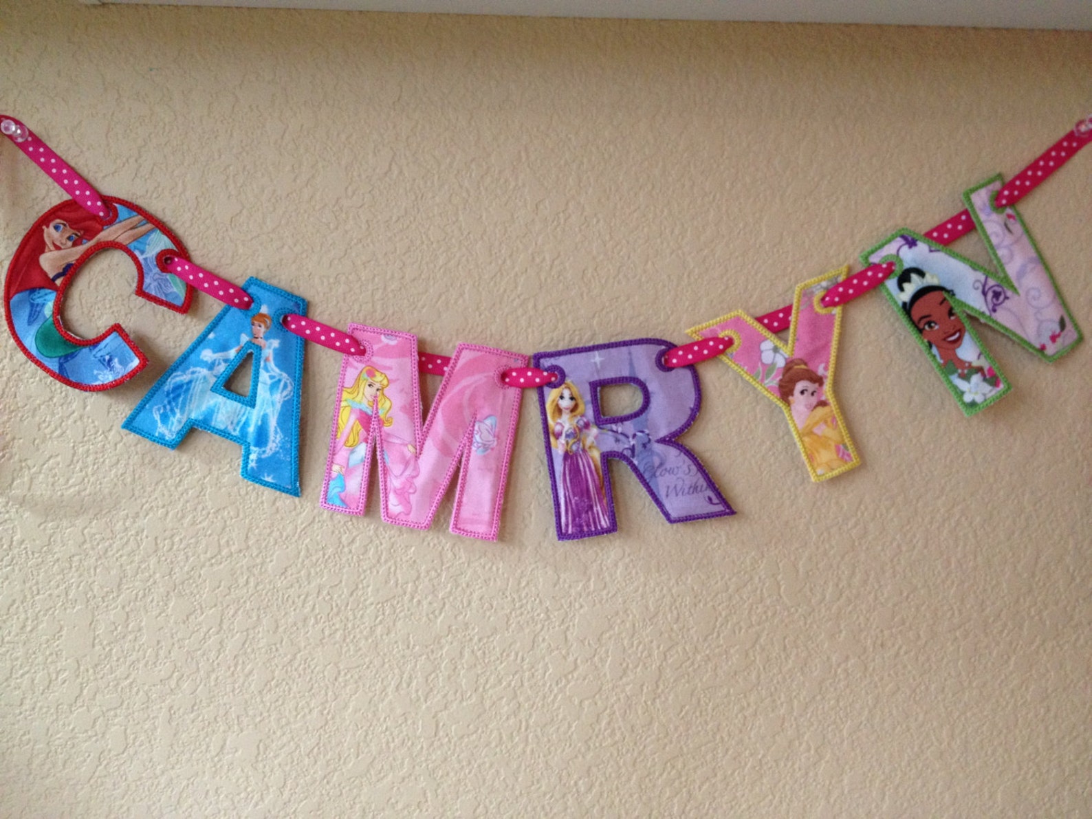 Custom Name Princess Banner Fabric Double Sided Banner - Etsy