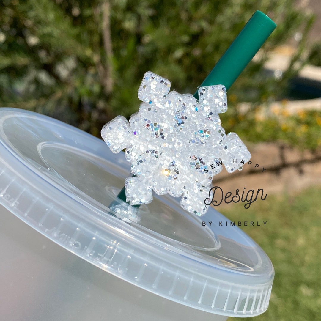 Snowflake Straw Topper Choice of Color - Etsy