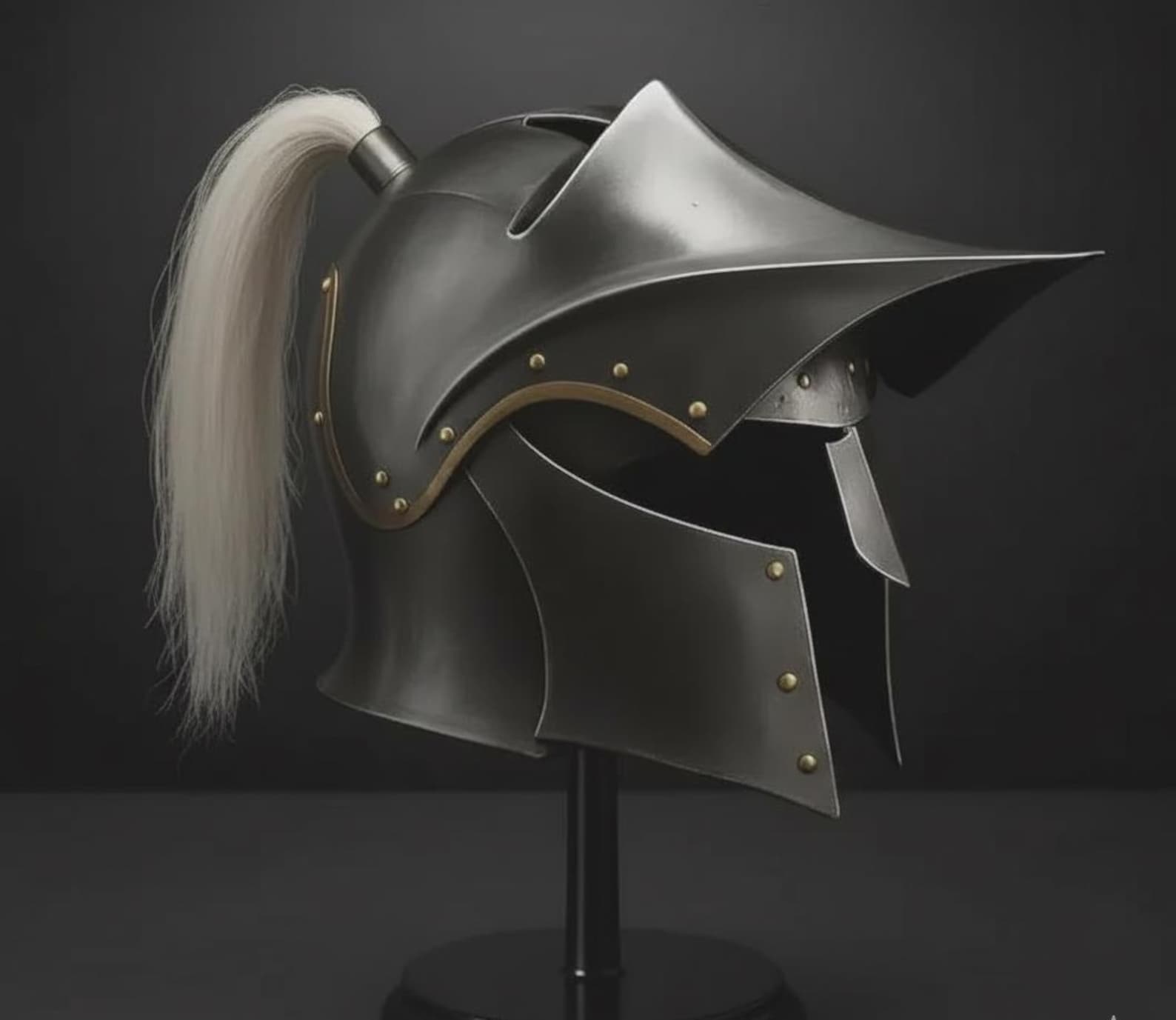 Medieval Knight Steel Helmet With Visor & Plume | Renaissance Armor - Etsy