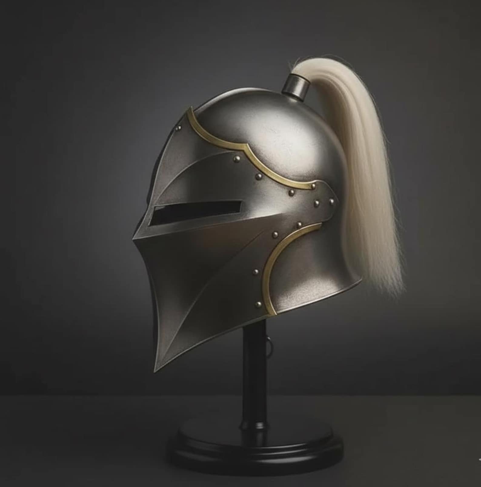 Medieval Knight Steel Helmet With Visor & Plume | Renaissance Armor - Etsy