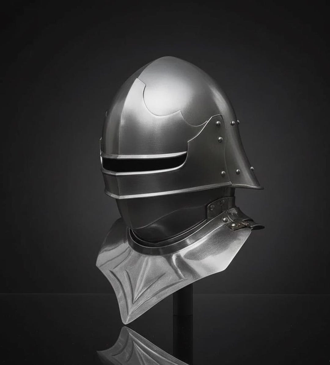 Handmade Steel Knight Helmet | Gothic Crusader Armor, LARP Reenactment ...
