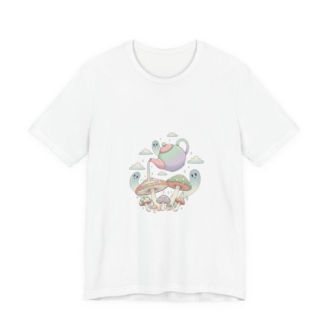 Pastel Micro-surreal Mushroom Tea Party Tee | Weirdcore Surreal Art ...