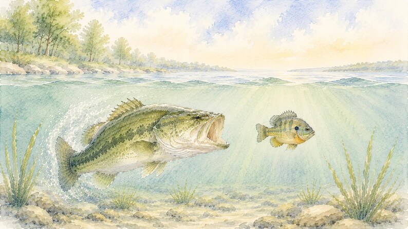 Largemouth Bass Wall Art Digital Download, Bass and Perch PNG Printable ...