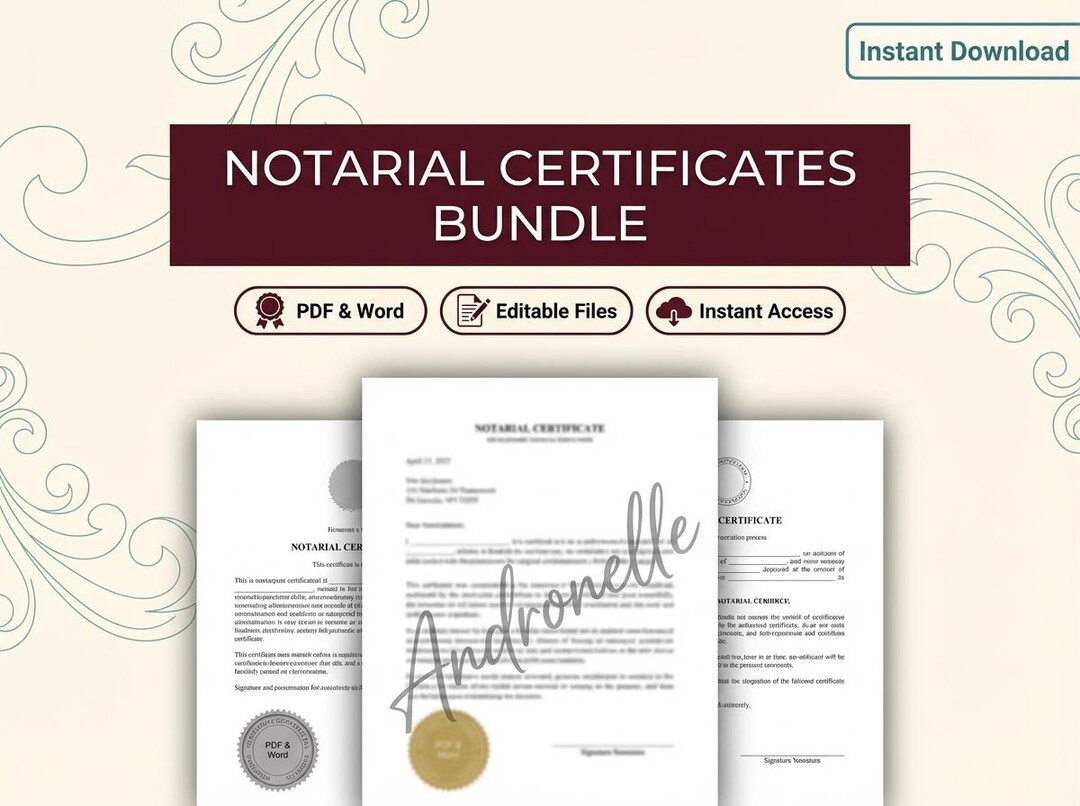 Complete Notarial Certificate Templates Bundle – Editable PDF | 20 ...