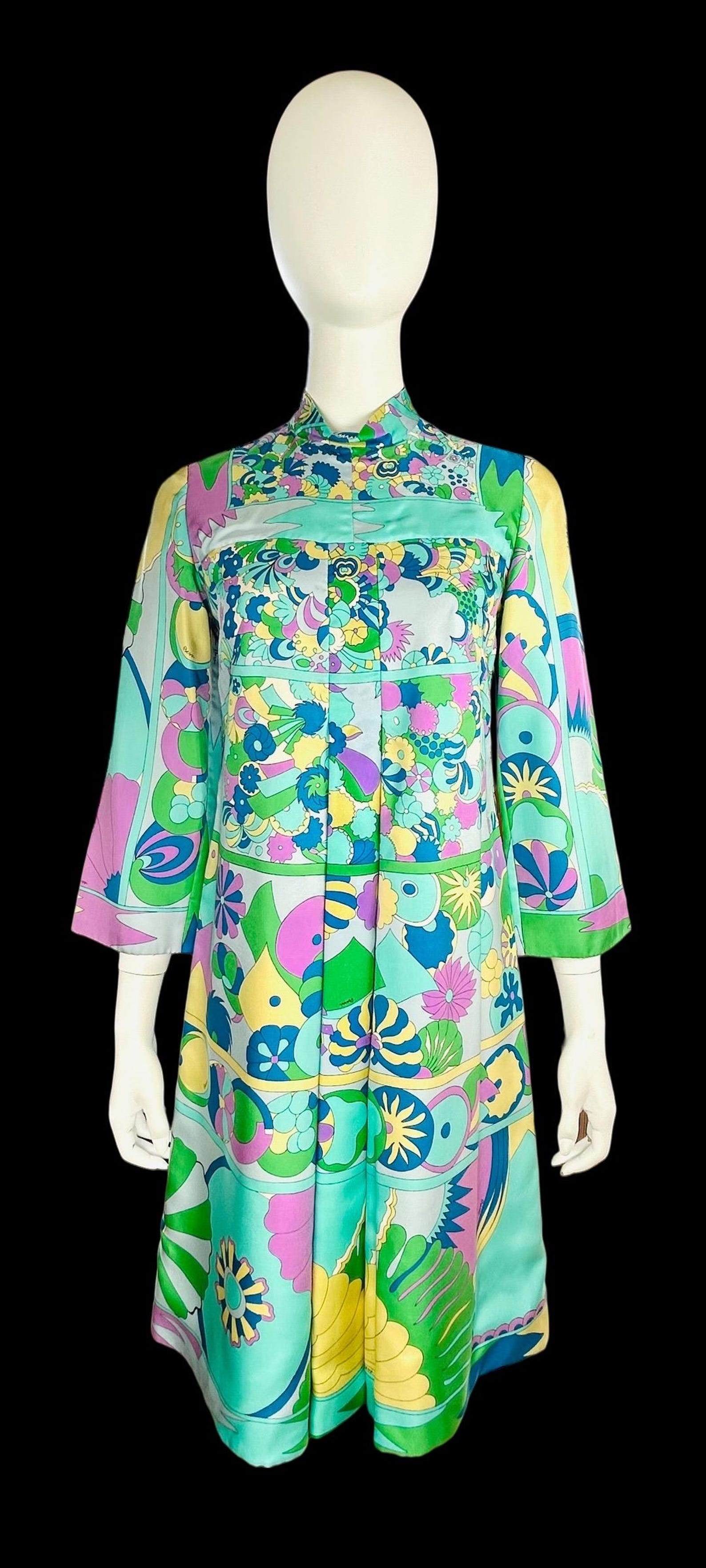 Vintage 1960’s Bessi Mod Psychedelic Op Art Couture Silk Dress Size S 4 ...
