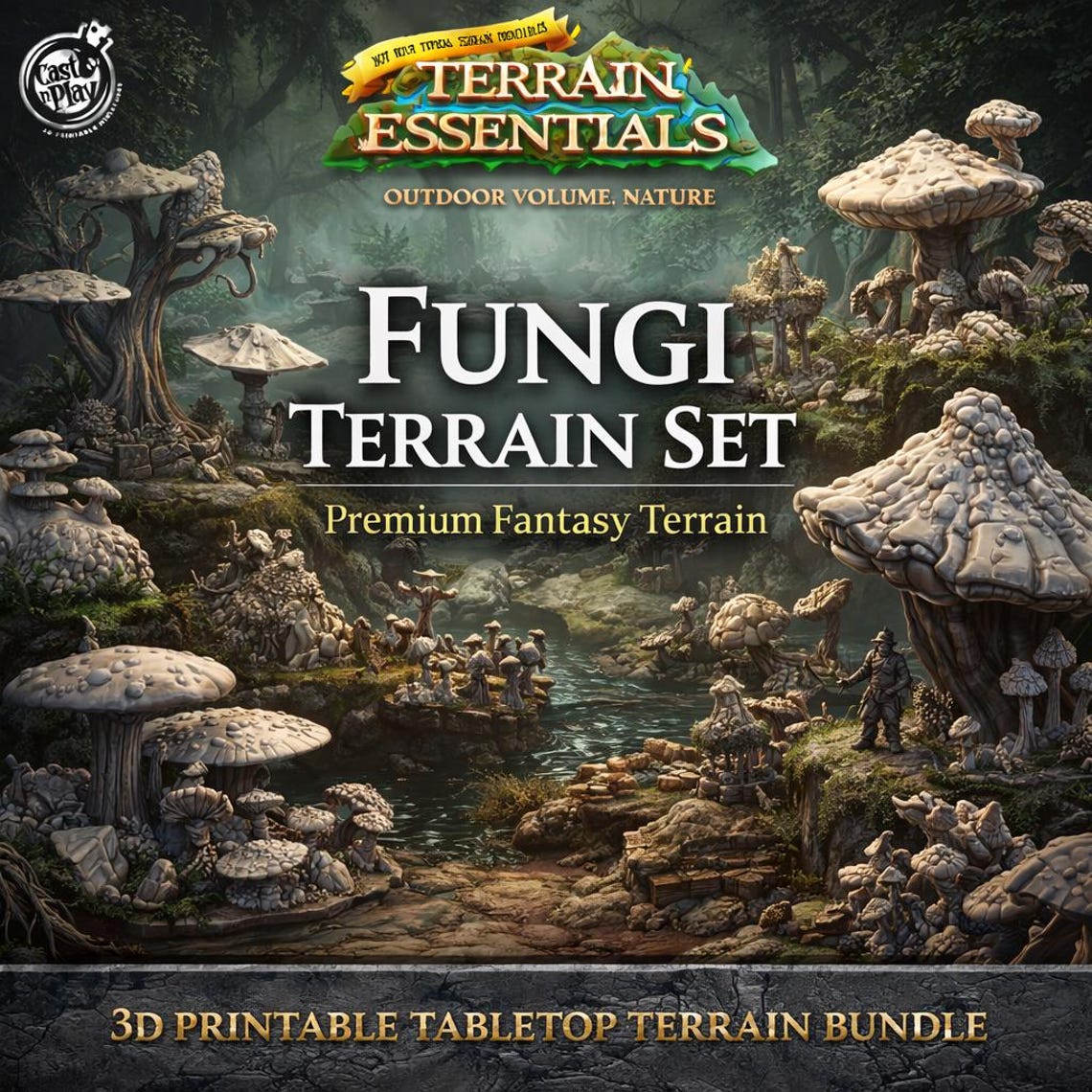 Fungi Terrain Set STL, Mushroom Terrain Bundle, Fantasy Tabletop ...