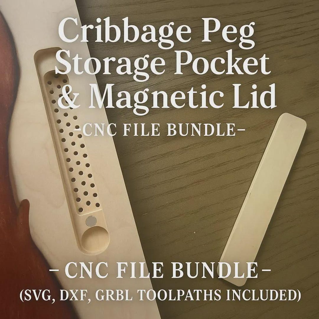 Cribbage Peg Storage Pocket & Magnetic Lid - CNC File Bundle (svg Dxf ...